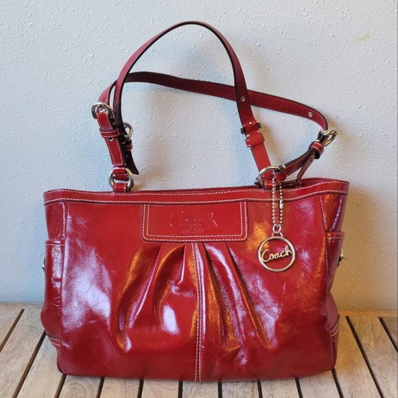 Coach | Bags | Coach Red Patent Leather Tote Purse | Poshmark